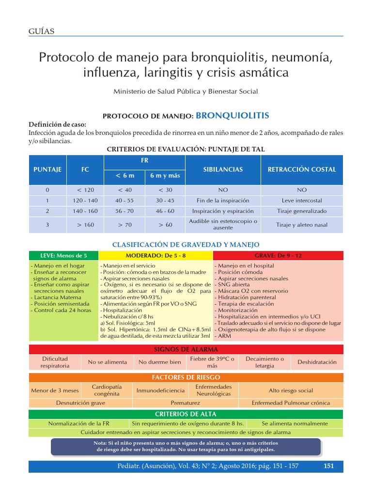 Protocolos MSPBS Py | PDF | Neumonía | Influenza
