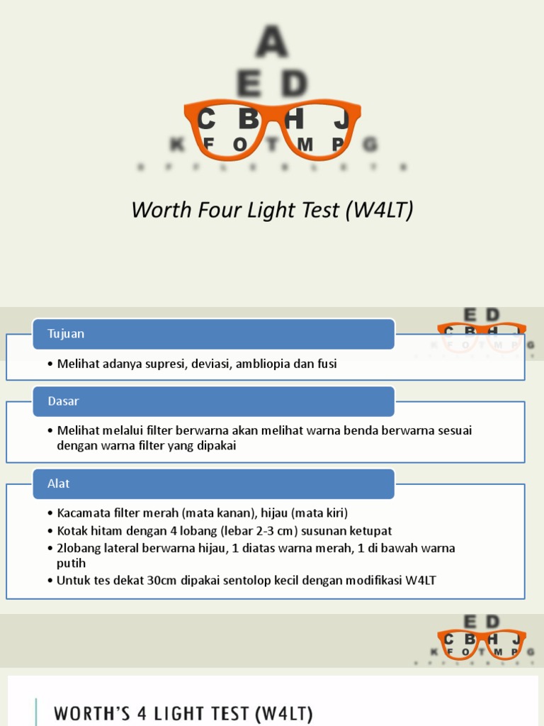 Pemeriksaan Worth Four Light Test (w4lt) | PDF | Pengembangan Diri ...