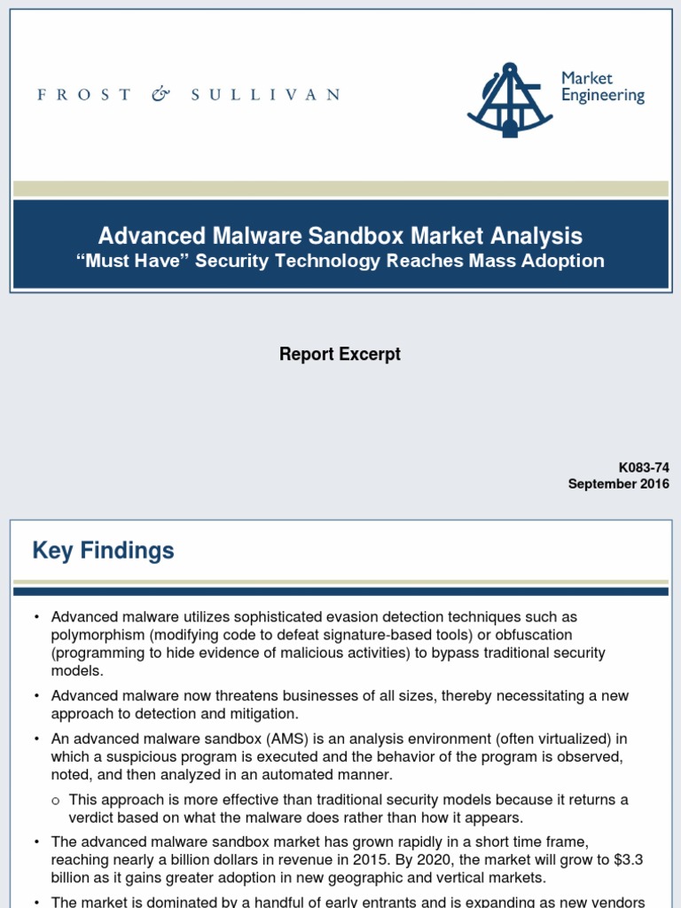 Analysis of the Advanced Malware Sandbox Market: How Behavioral ...