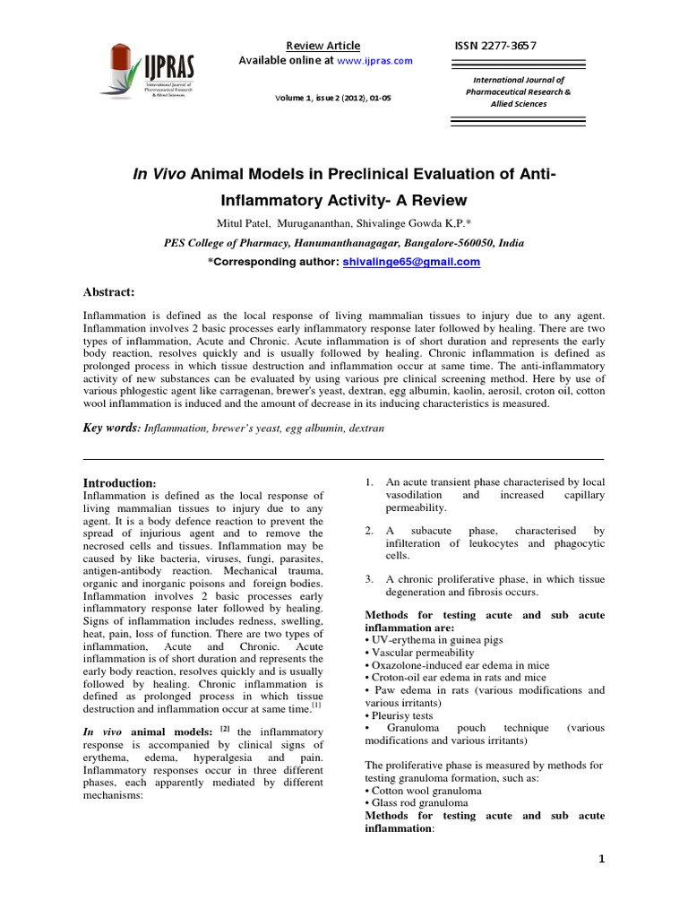 In - Vivo - Animal - Models - in - Preclinical - Evaluation - of - Anti ...