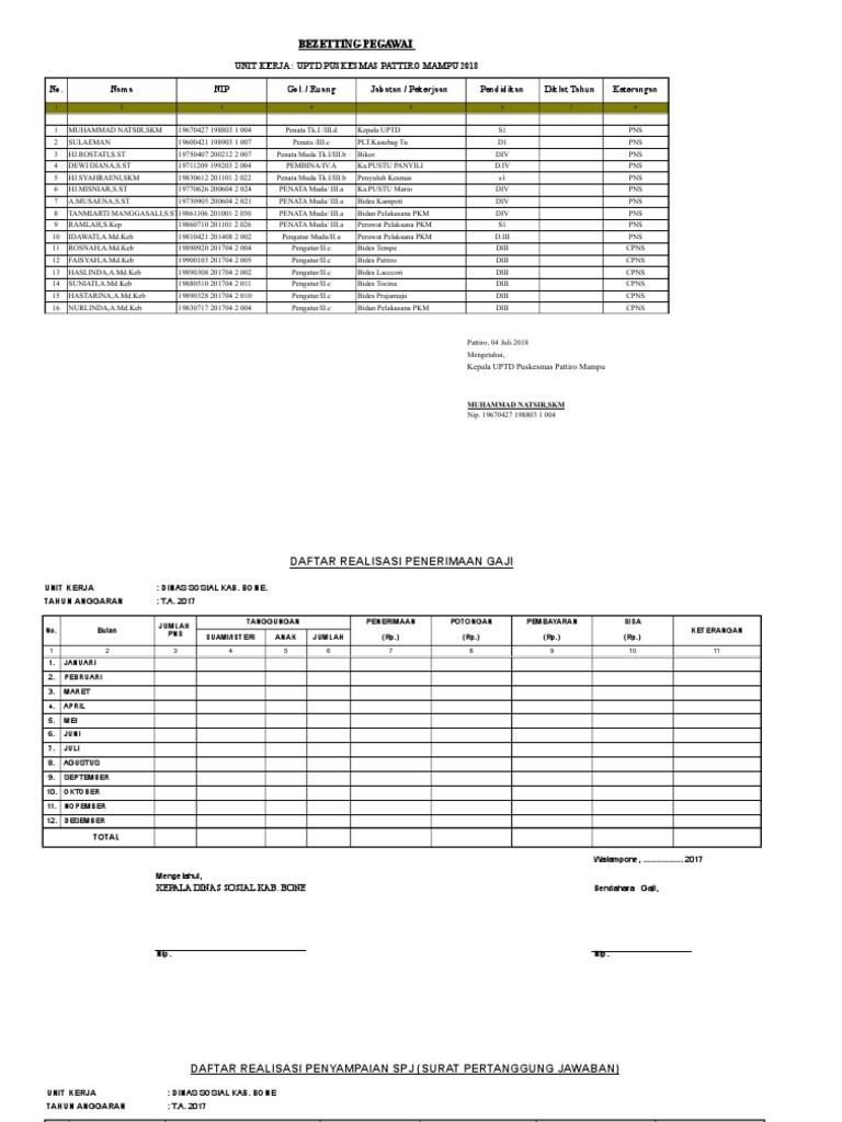 Blangko Bapk 1 PKM Pattiro Mampu | PDF
