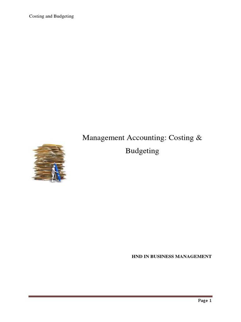 Management Accounting: Costing & Budgeting | PDF | Management ...