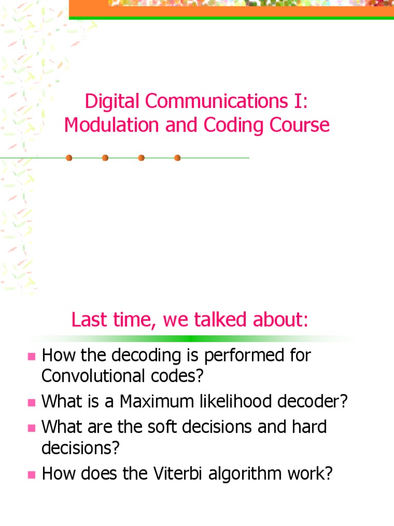 Digital Communications I: Modulation and Coding Course | PDF | Forward ...