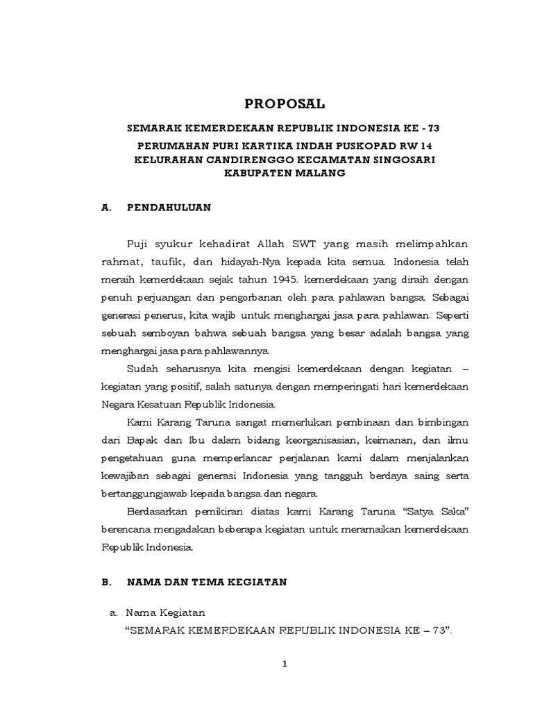 Proposal Karang Taruna RW 14 (Fixx) | PDF