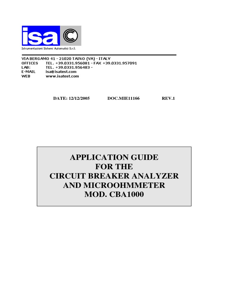 ISA CBA 1000 Manual - Application | Download Free PDF | Mains ...
