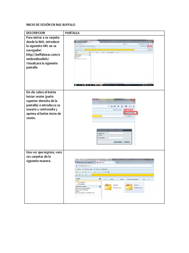 Inicio de Sesión en Nas Buffalo | PDF