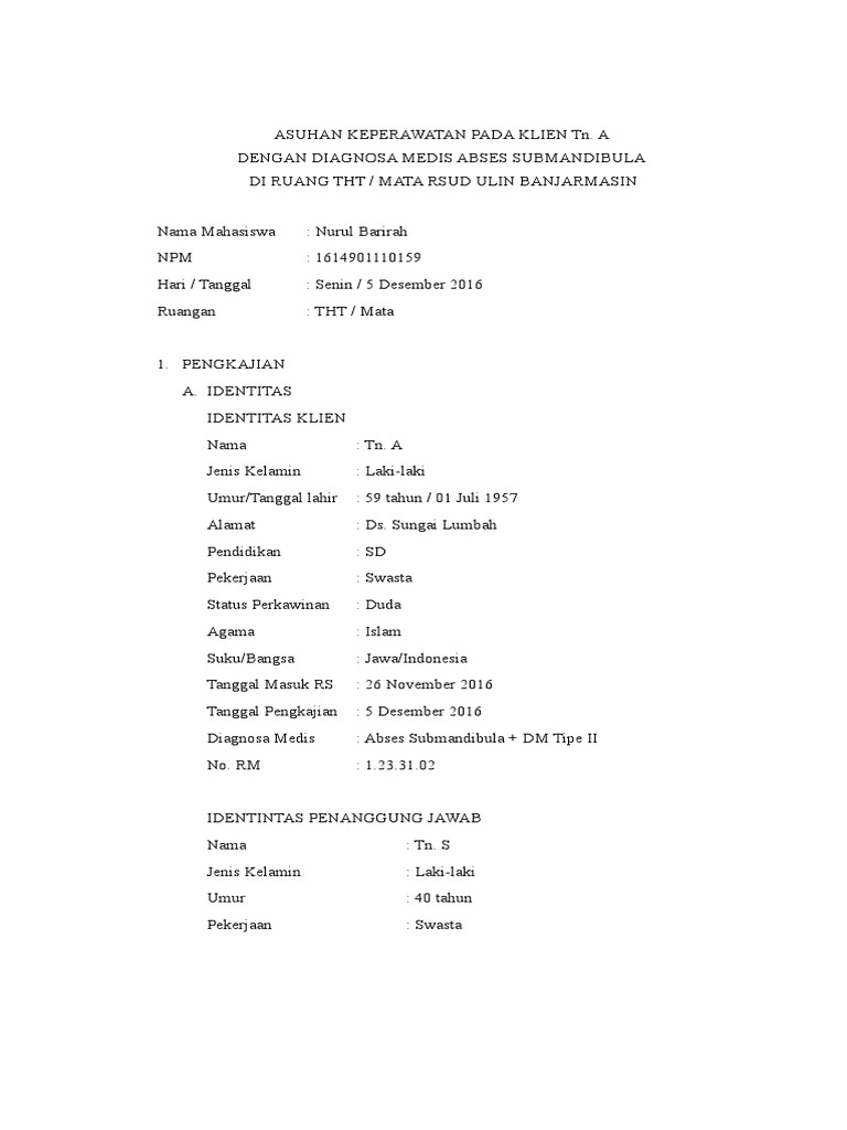Askep Abses Submandibula | PDF