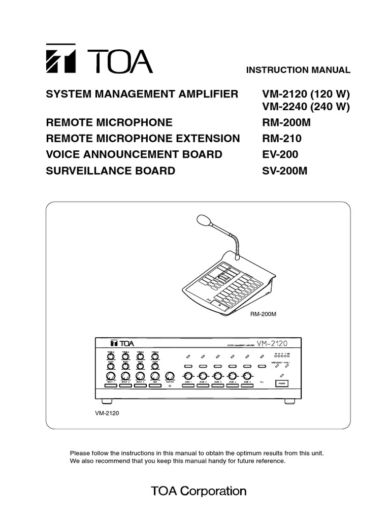 VM 2120manual | PDF | Electrical Connector | Amplifier