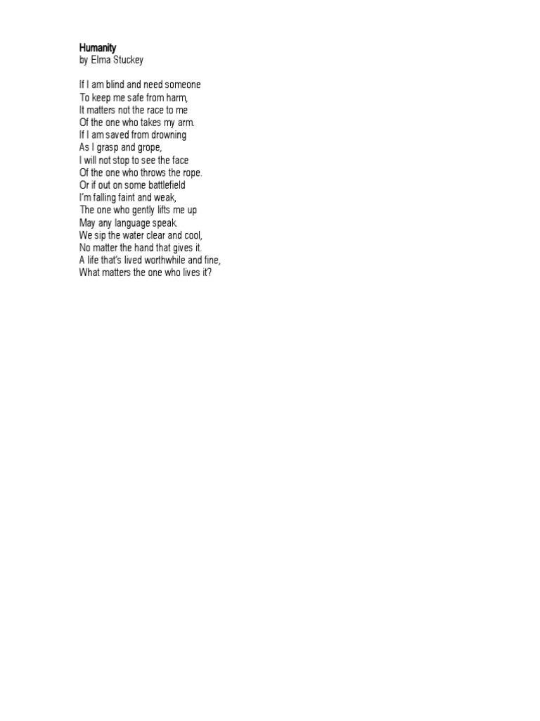 Poema "Humanity" de Elma Stuckey | PDF