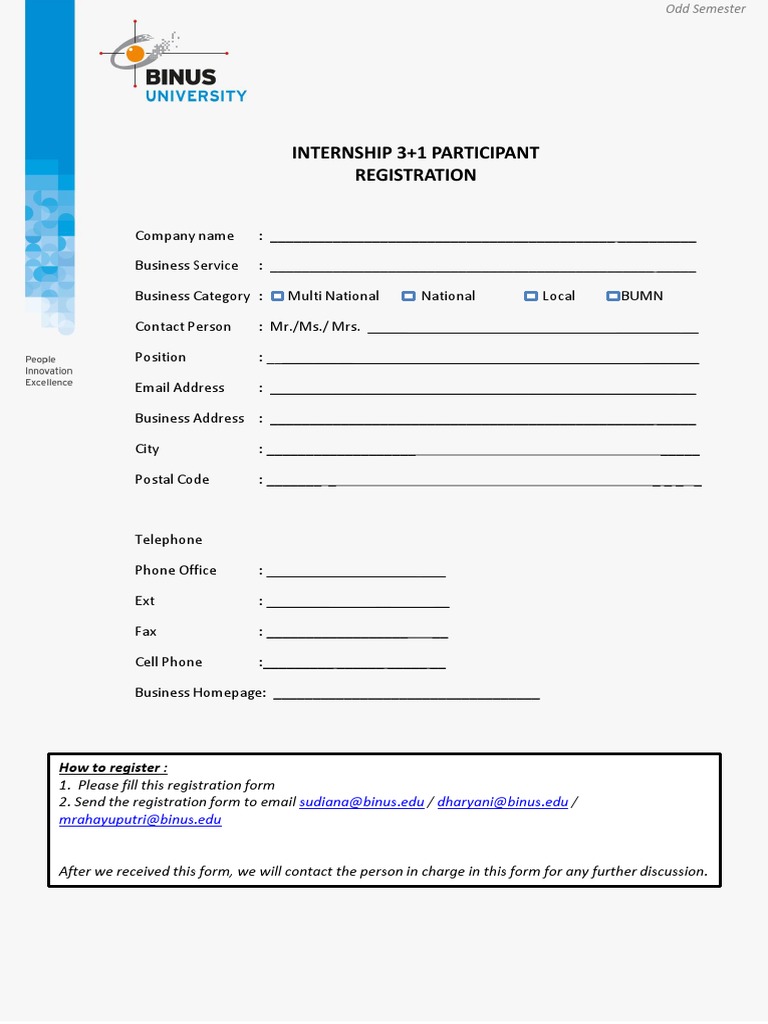 BNS01 RS1 in 44 Internship 3 1 Participant Form STD | PDF | Internship ...