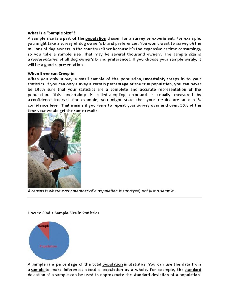 Sample Size in Statistics (How To Find It) Excel Cochran's Formula ...