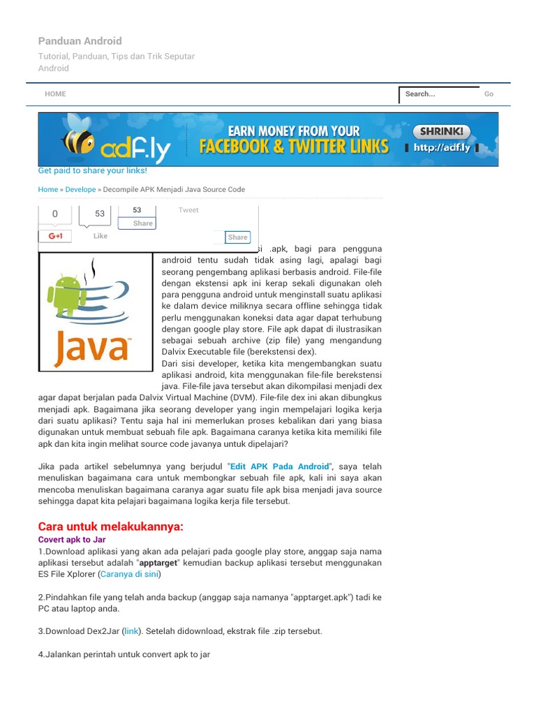 Decompile APK Menjadi Java Source Code Panduan Android | PDF ...