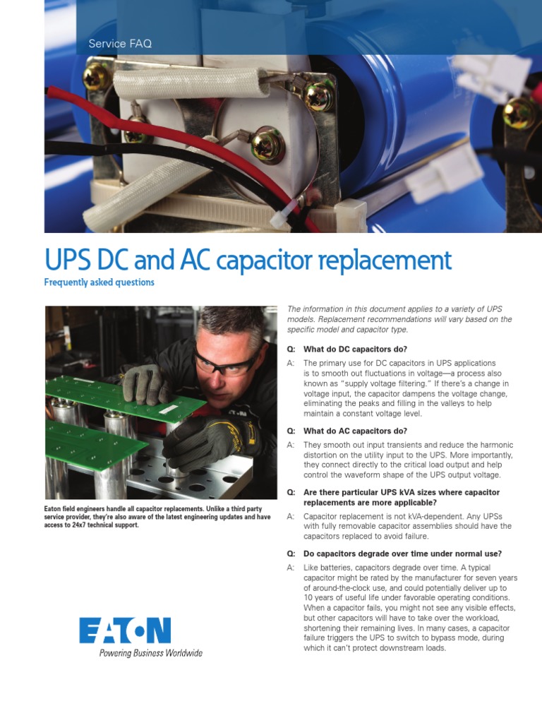 UPS Capacitor Replacement FAQ AP161001EN LR 040416 | PDF | Capacitor ...