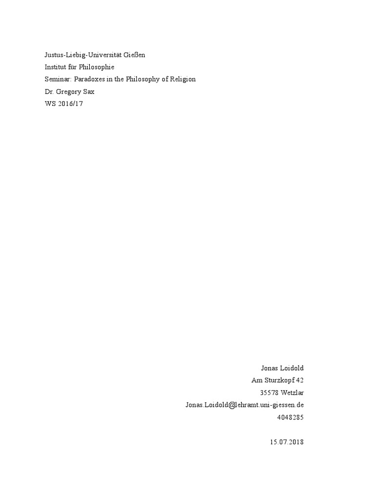 Paradoxes in Divine Omniscience | PDF | Logical Truth | Good And Evil