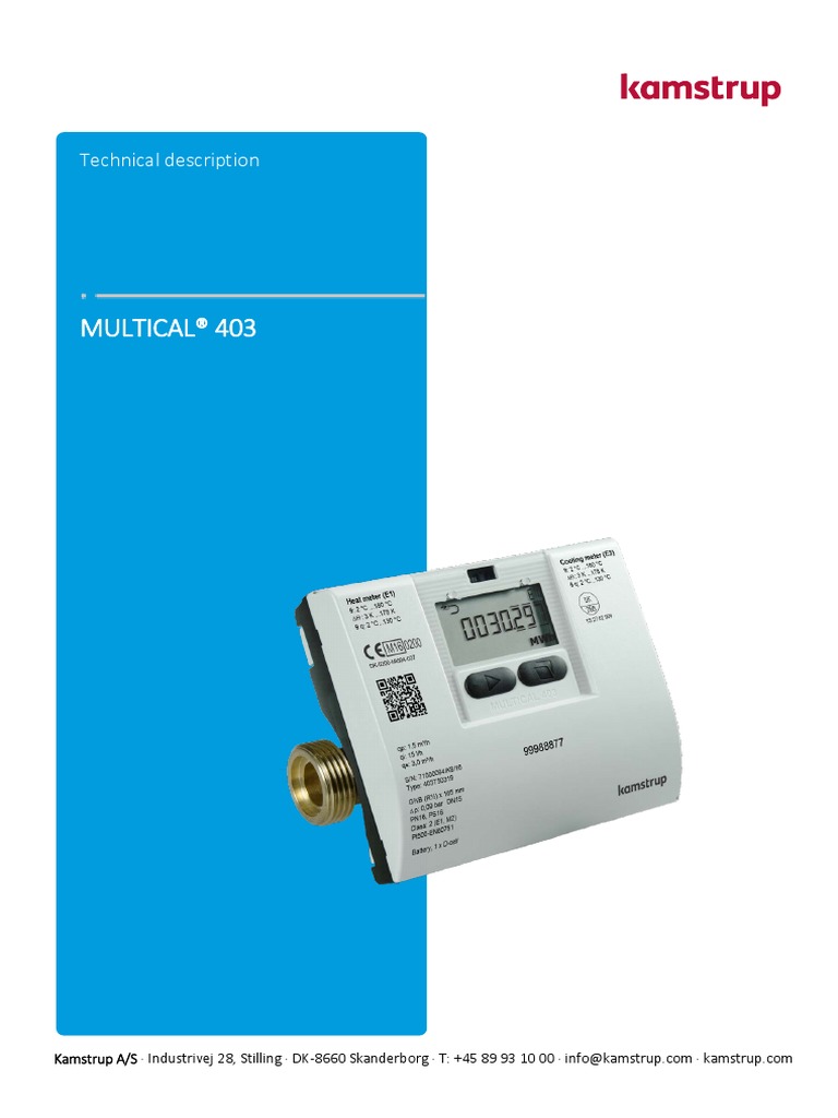 MULTICAL® 403 - Technical Description - English | PDF | Flow ...