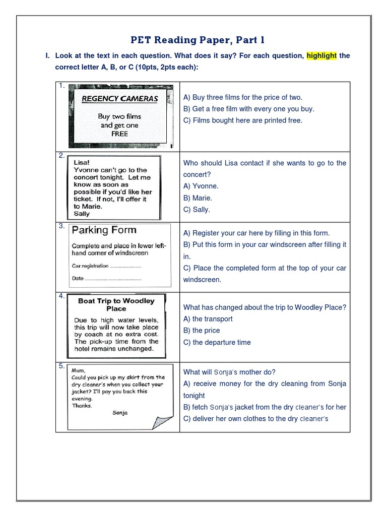 Pet Reading Part 1 | PDF