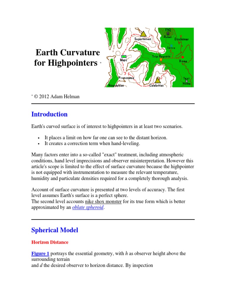 Earth Curvature For Highpointers | PDF | Earth | Plane (Geometry)
