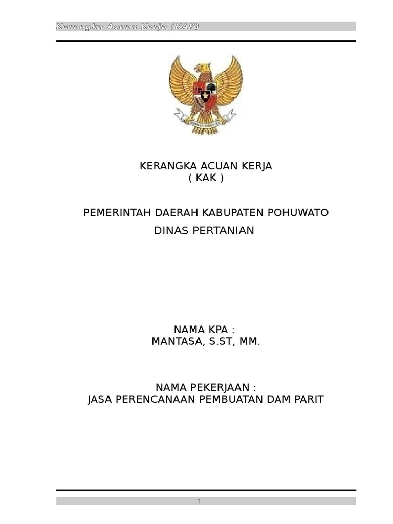 Perencanaan Pembuatan Dam Parit 2017 | PDF