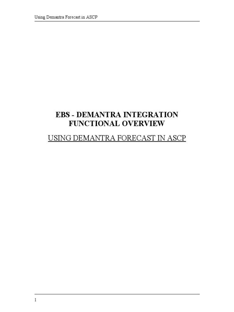 ASCP Demantra Forecast Guide | PDF | Finance & Money Management | Computers