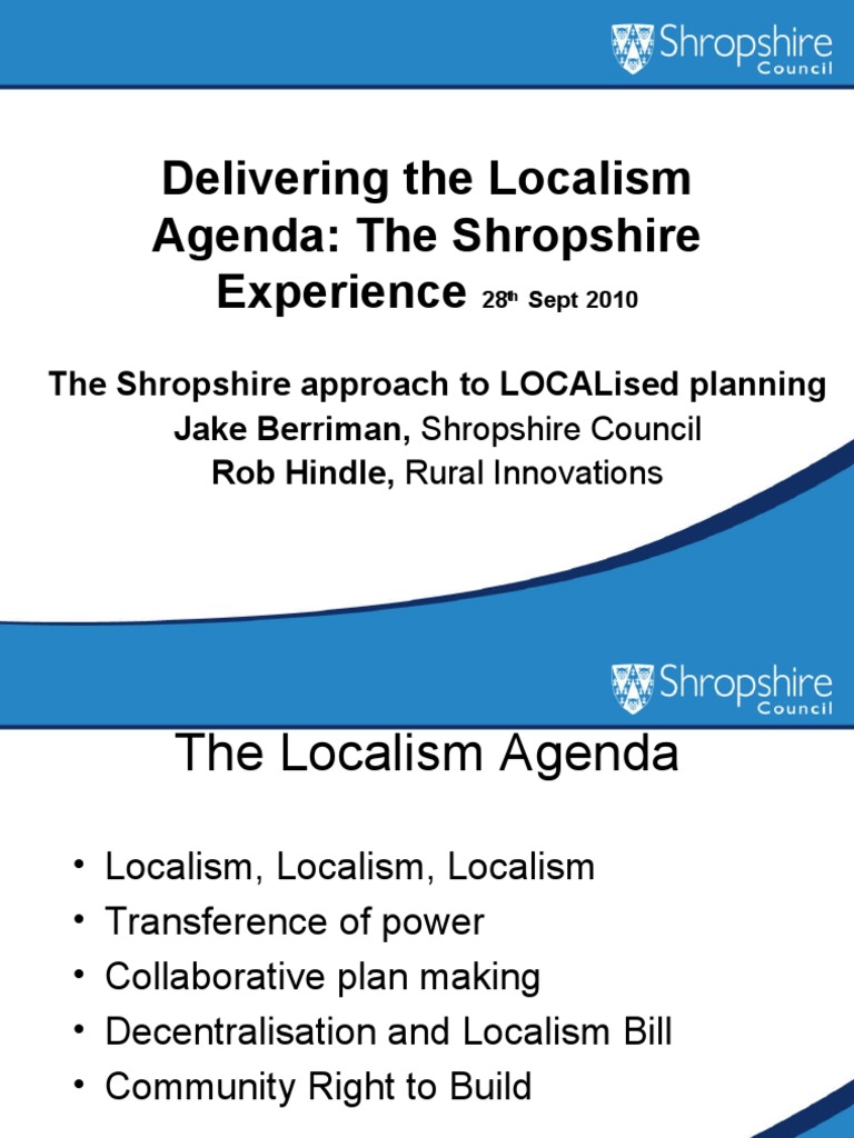 Shropshire's Approach To Localism in Planning - Jake Berriman ...