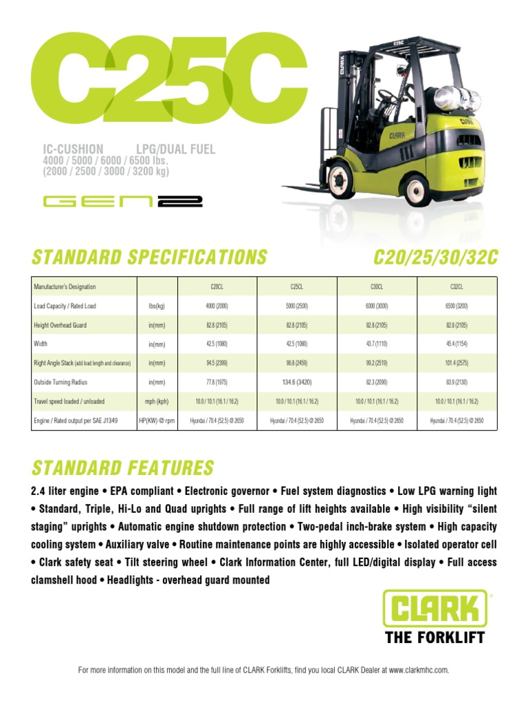 Clark C25C | PDF | Horsepower | Automotive Technologies
