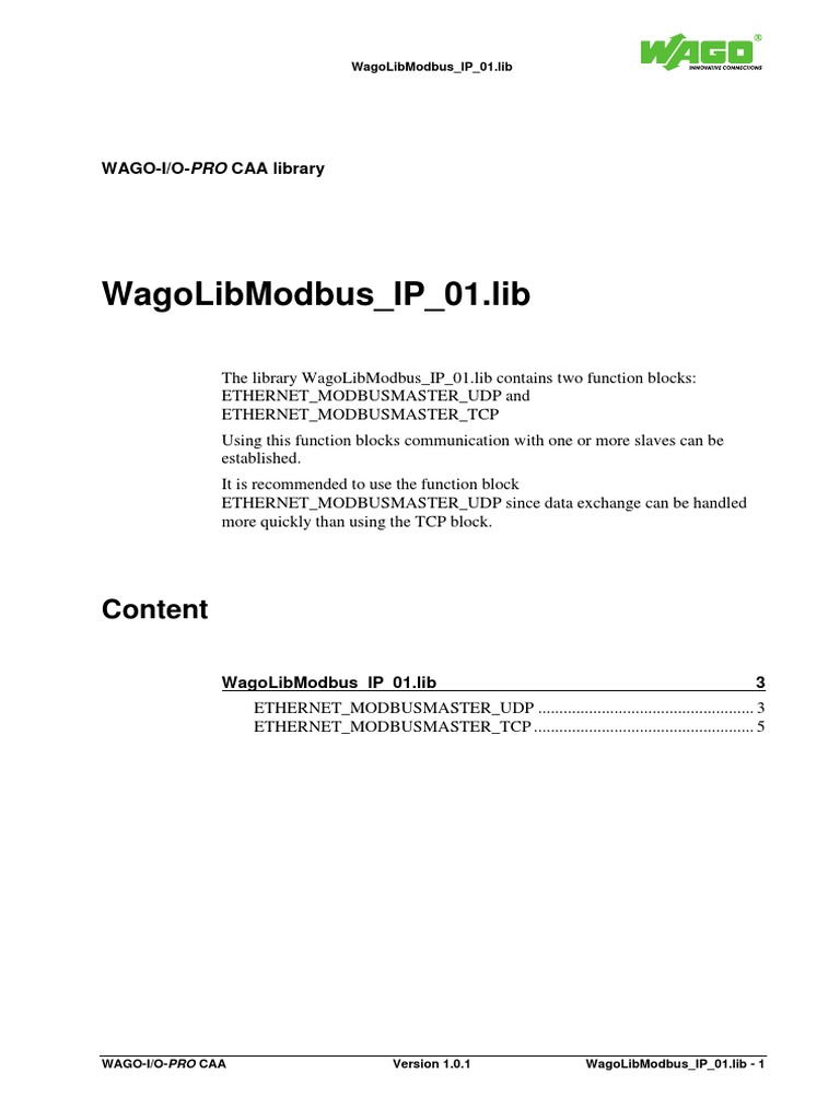 WagoLibModbus IP 01 en | PDF | Pointer (Computer Programming) | Network ...