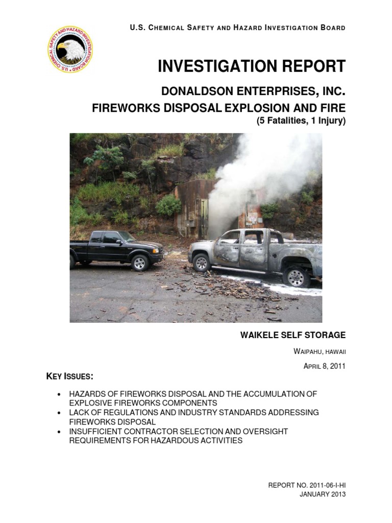 Fireworks Disposal Explosion Investigation | PDF | U.S. Customs And ...