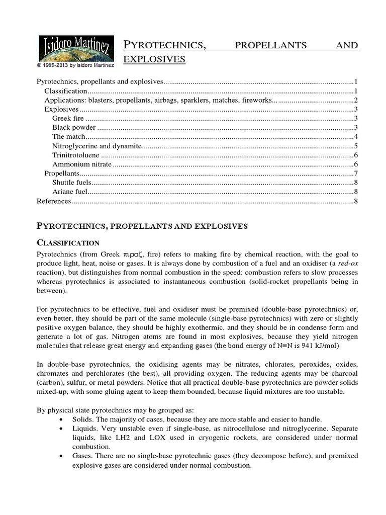 Pyrotechnics | PDF | Explosive Material | Rocket Propellant
