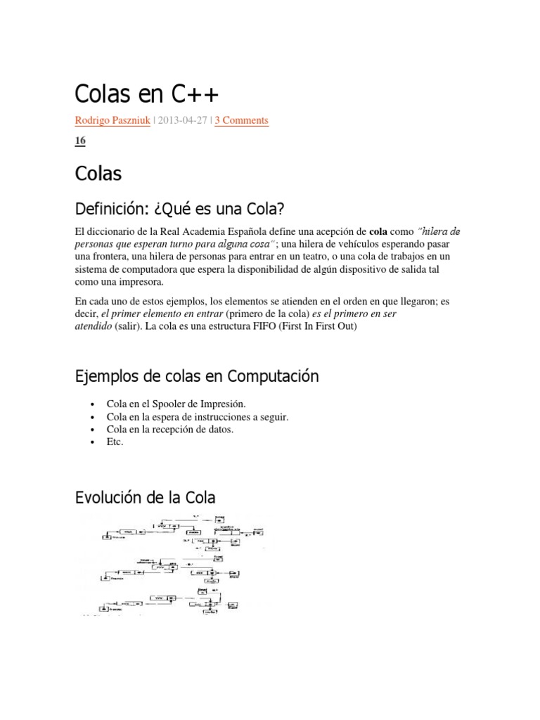 Colas en C | PDF | Cola (tipo de datos abstractos) | C