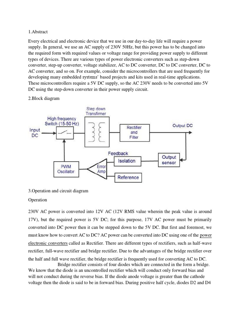 AC To DC Project Report | PDF | Rectifier | Direct Current
