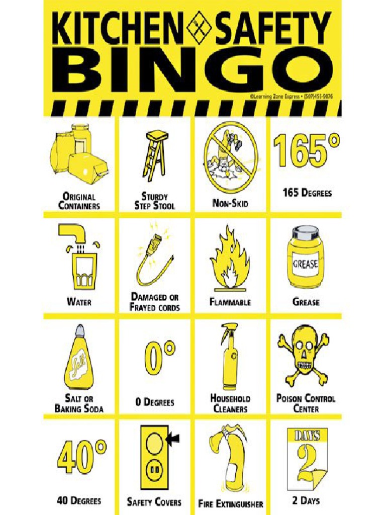 Kitchen & Safety Bingo | PDF