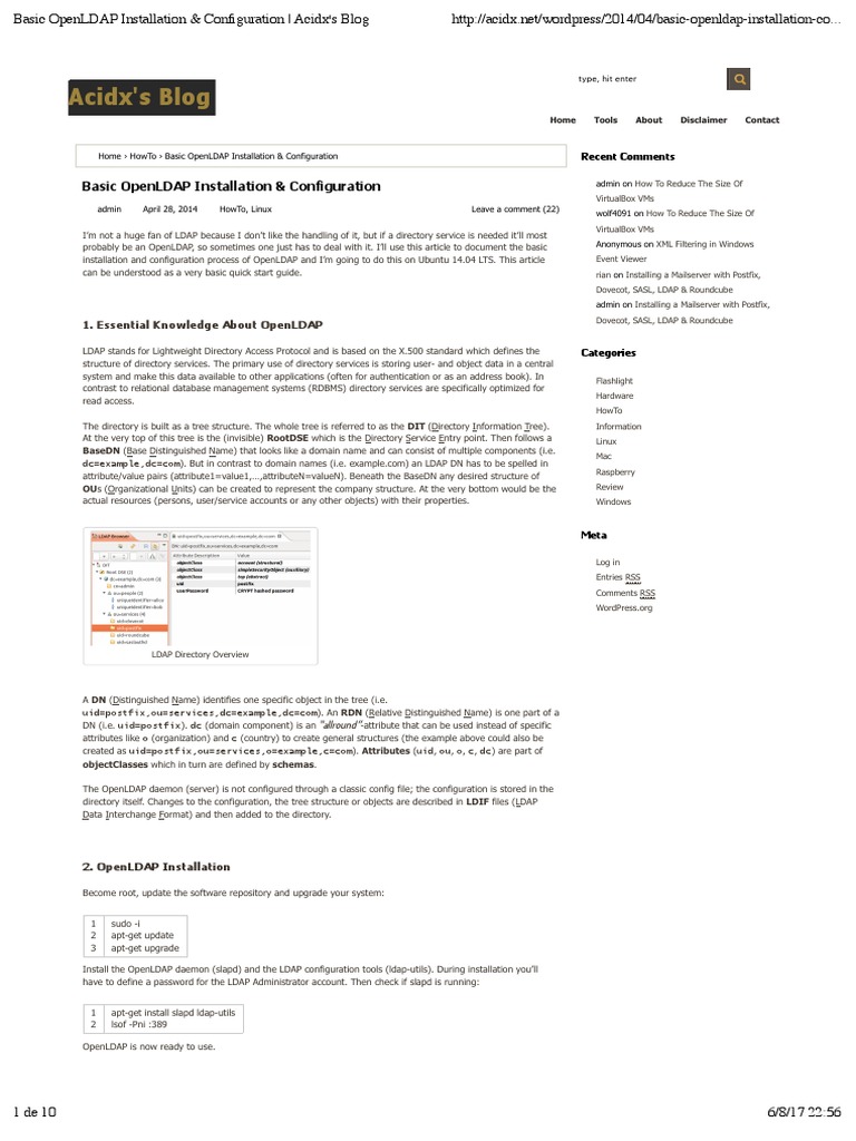Basic OpenLDAP Installation & Configuration - Acidx's Blog | PDF | Internet Standards | Computer ...