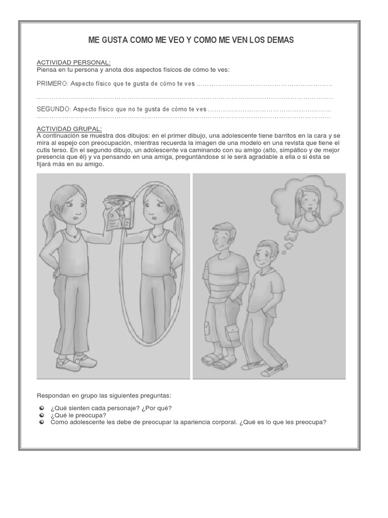 7-Me Gusta Como Me Veo y Como Me Ven Los Demas | PDF | Adolescencia ...