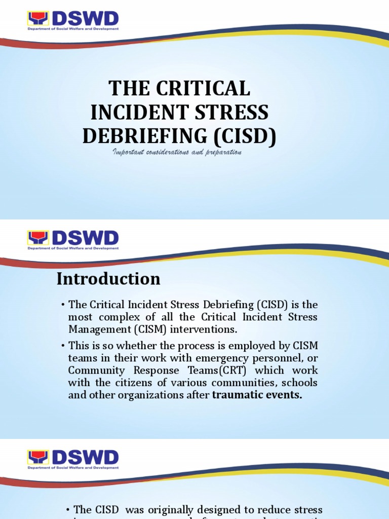 Introduction To Cisd | PDF | Psychological Trauma | Psychotherapy