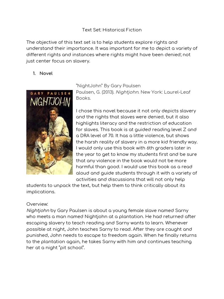 Historical Fiction Text Set | PDF | Mass Media | Learning