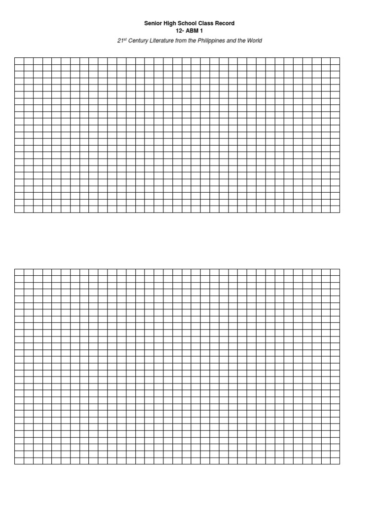 Senior High School Class Record | PDF