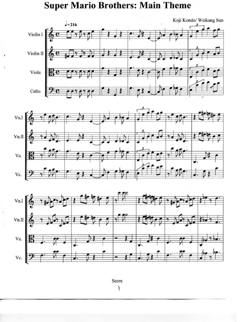 Super Mario Brothers - Conductor Score | PDF | Bowed Instruments ...