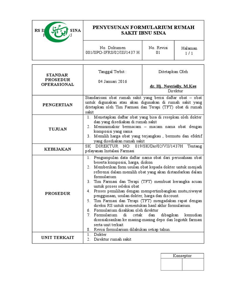001 Revisi Penyusunan Formularium Rumah Sakit | PDF