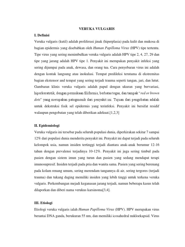 Panduan Lengkap Veruka Vulgaris dan Pengobatannya | PDF