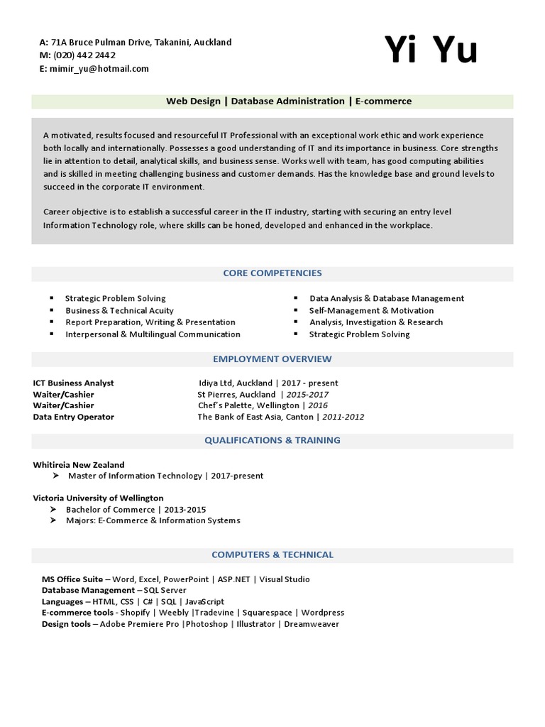 Yi Yu CV | PDF | Websites | Web Design