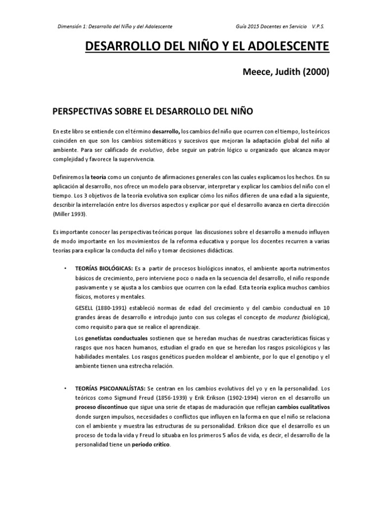 Desarrollo-Del-Niño y Deladolescente Referencias-Principales Resumen ...