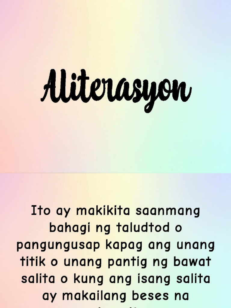 Aliterasyon | PDF