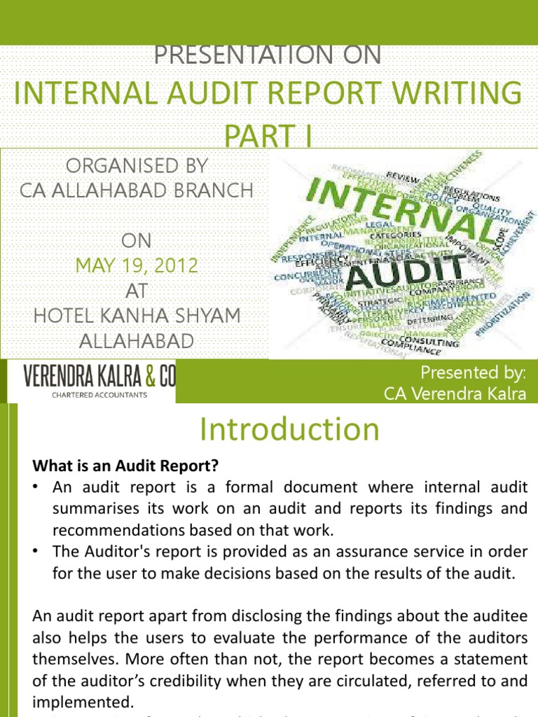 VKC Website Internal Audit Report Writing Part 1 | PDF | Auditor's ...