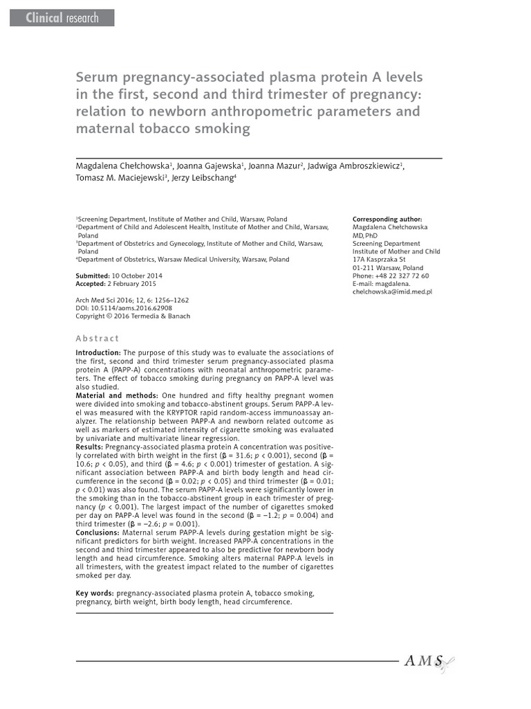 Ams 12 28530 PDF | PDF | Fetus | Low Birth Weight