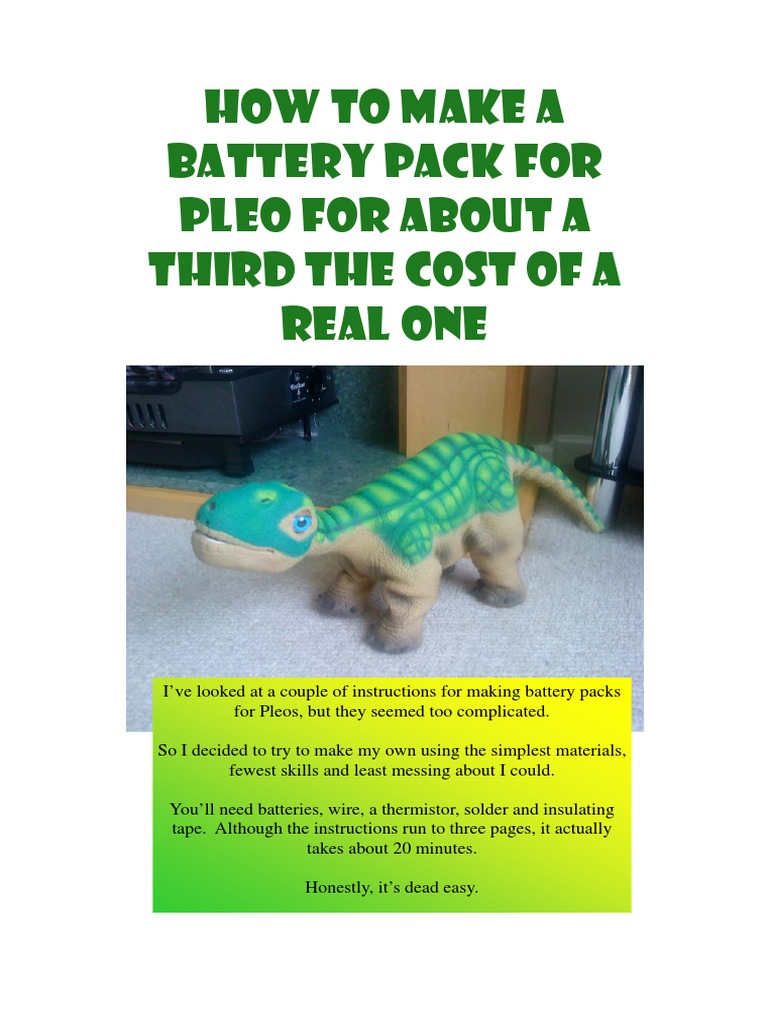 DIY Pleo Battery Pack Guide | PDF | Battery (Electricity) | Battery Charger