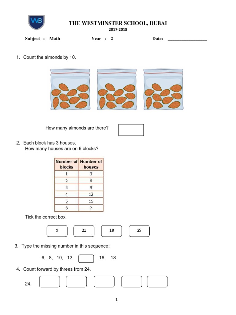 Year 2 Math Worksheet Answers | PDF | Premier League Clubs | Premier League
