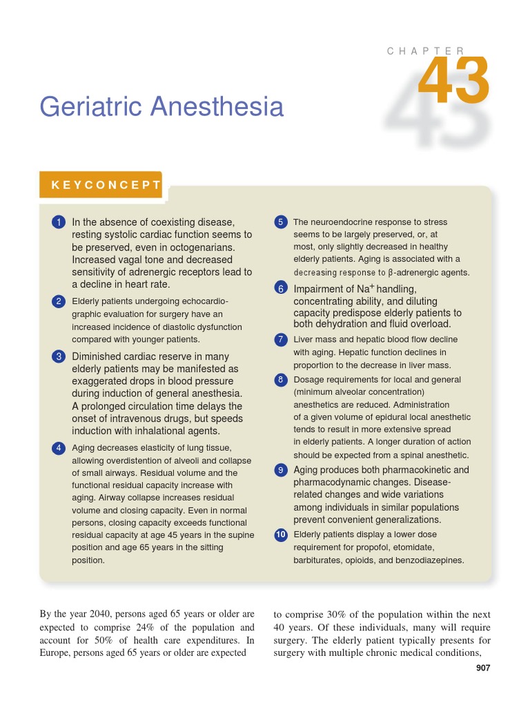 Geriatric Anesthesia: Keyconcepts | PDF | Diastole | Anesthesia