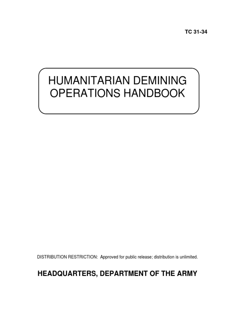 Humanitarian Demining Handbook | PDF | Land Mine | United States ...