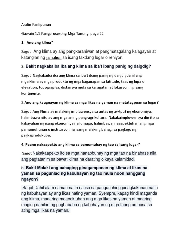 Aralin Panlipunan PT | PDF