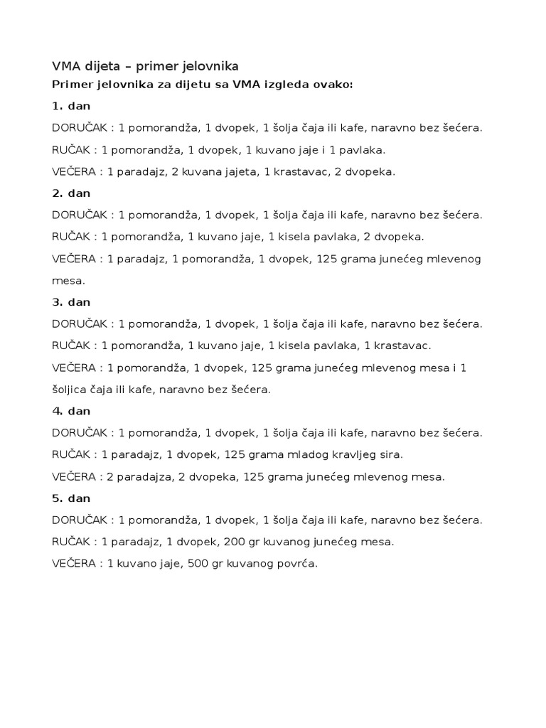 vma dijeta